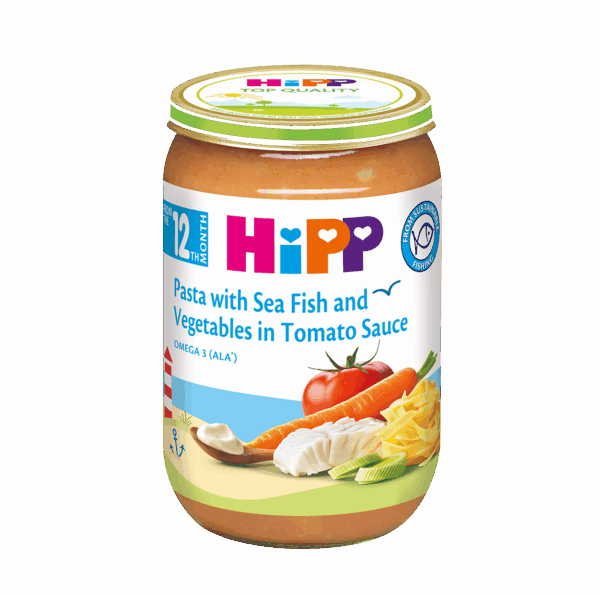 HIPP Makarona me salcë domatesh, perime dhe peshk – FarmaOn